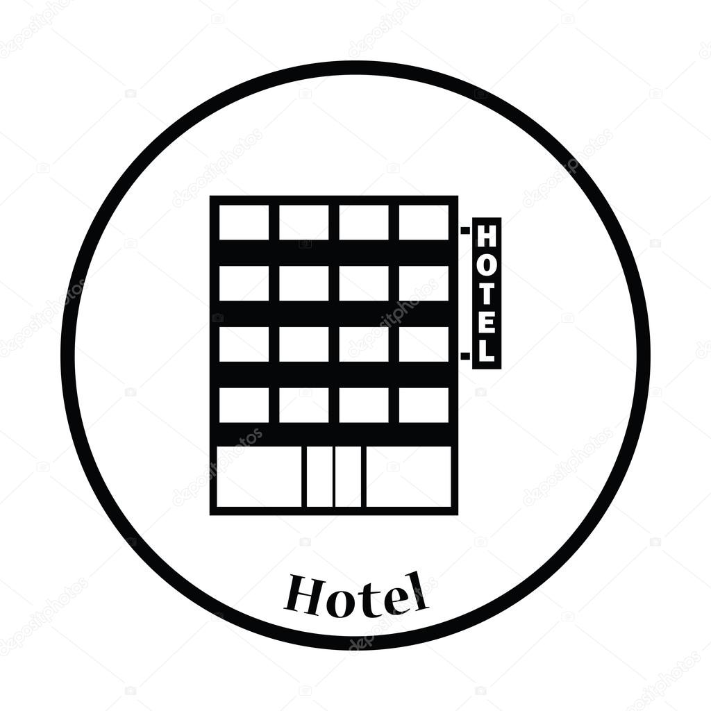 Hotel Building Icon Vector