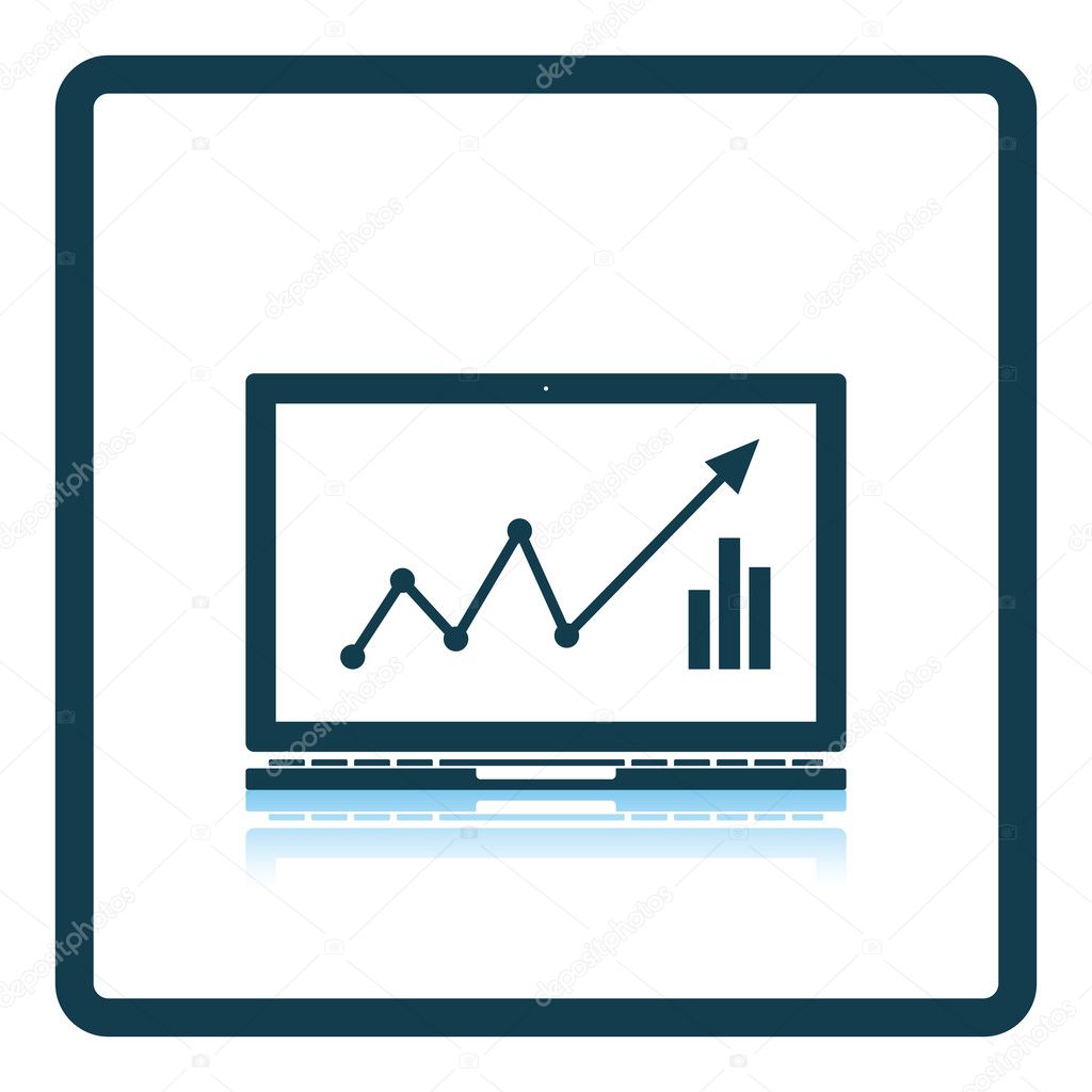 Icon of Laptop with chart Stock Vector by ©angelp 116971272