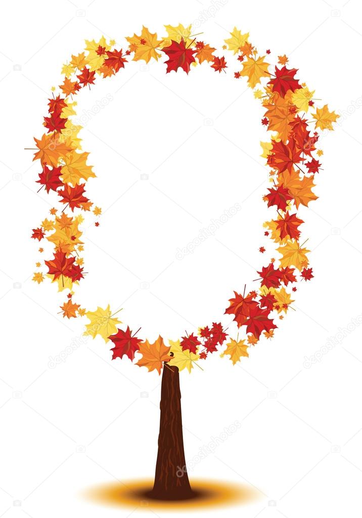 Frame with maple leaves — Stock Vector © angelp #123487702