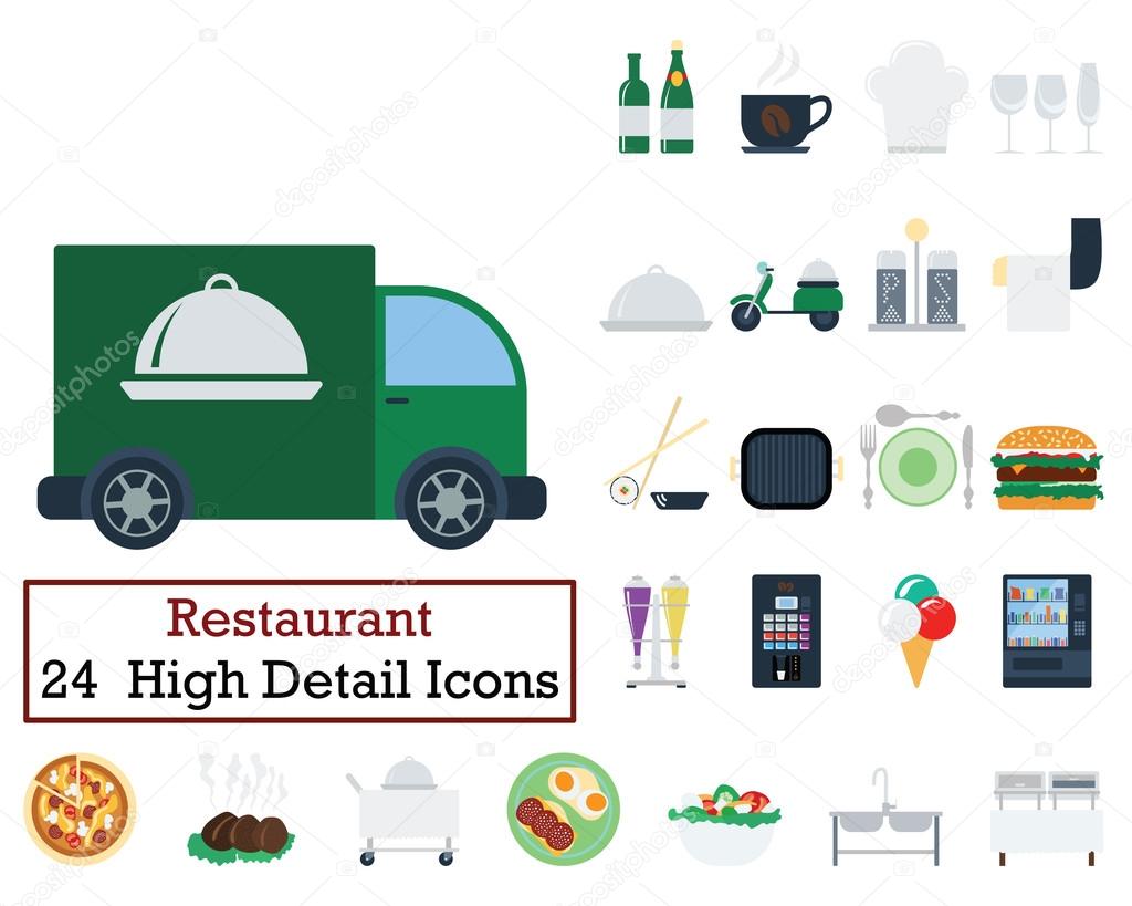 Set of 24 Restaurant icons Stock Vector by ©angelp 124008280