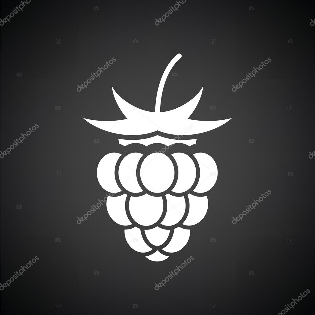 Black and white raspberry icon Stock Vector by ©angelp 124017224