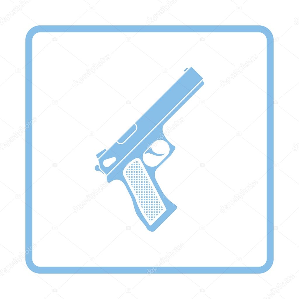 Gun icon. Blue frame design. Stock Vector by ©angelp 124860044