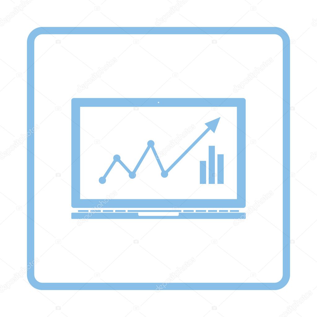 Laptop with chart icon Stock Vector Image by ©angelp #125631994