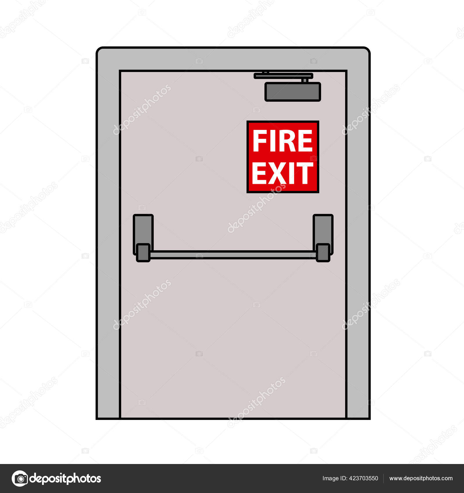 Fire Exit Door Icon Editable Outline Color Fill Design Vector Stock ...