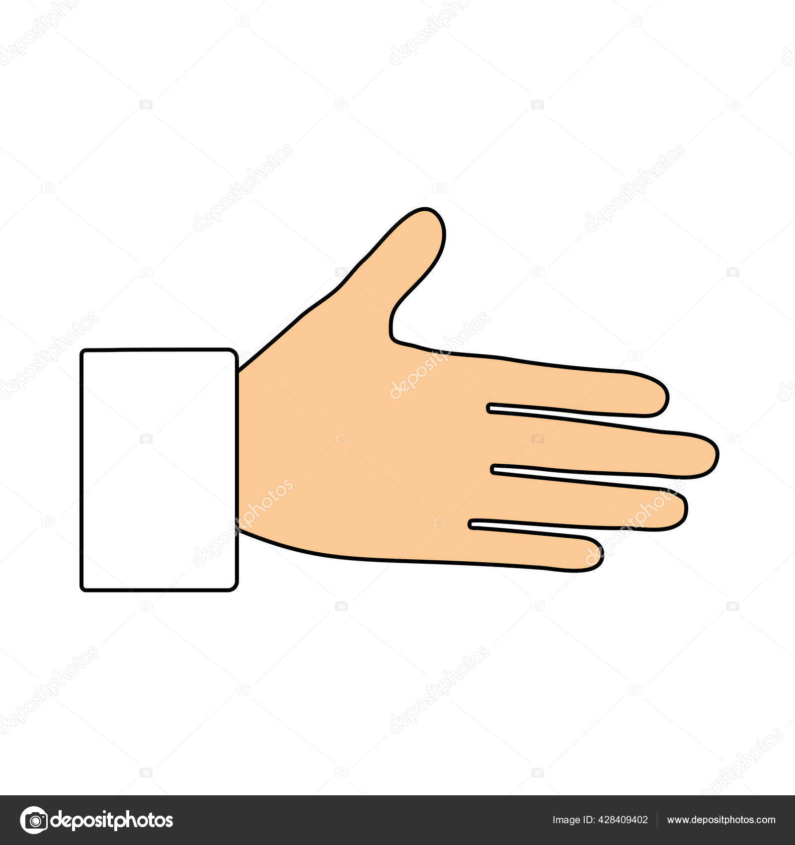 Open Hend Icon Editable Outline Color Fill Design Vector Illustration ...