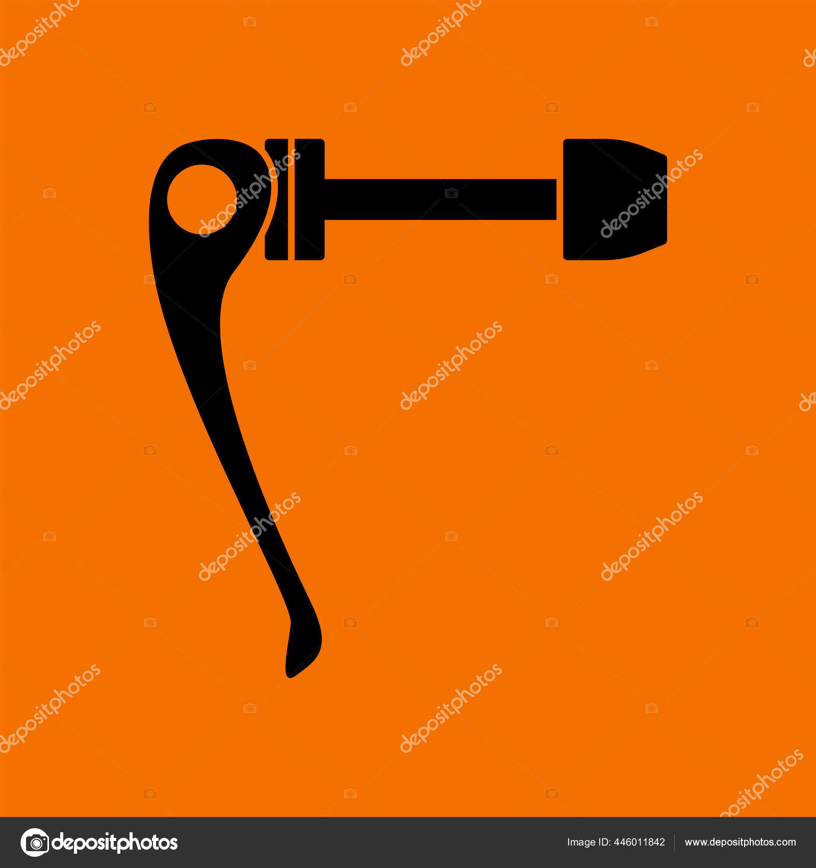 Bike Quick Release Icon Black Orange Background Vector Illustration ...