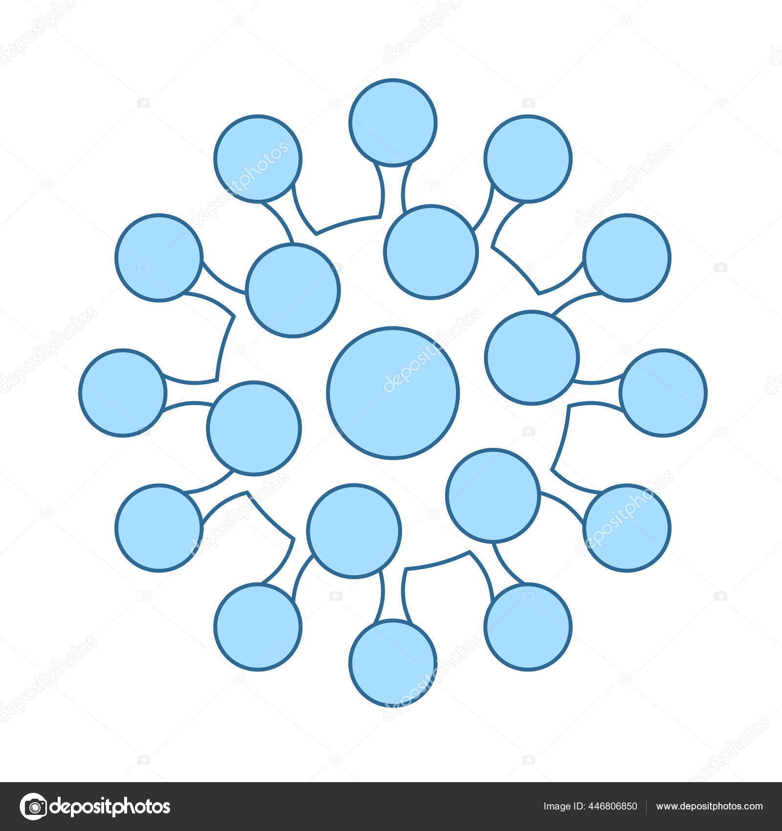 Coronavirus Molecule Icon Thin Line Blue Fill Design Vector ...