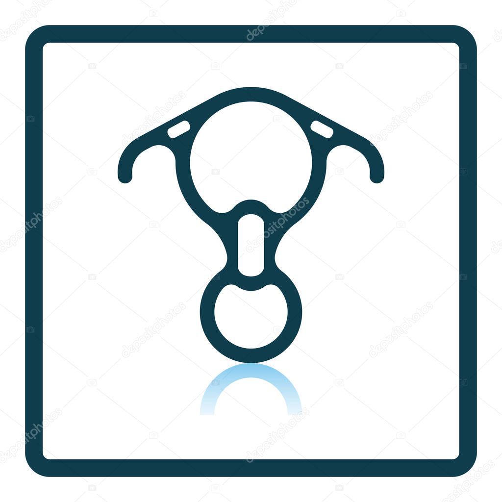 Icono Alpinista Descender. Dise o de reflexi n de sombra cuadrada. Ilustraci n vectorial. 2024