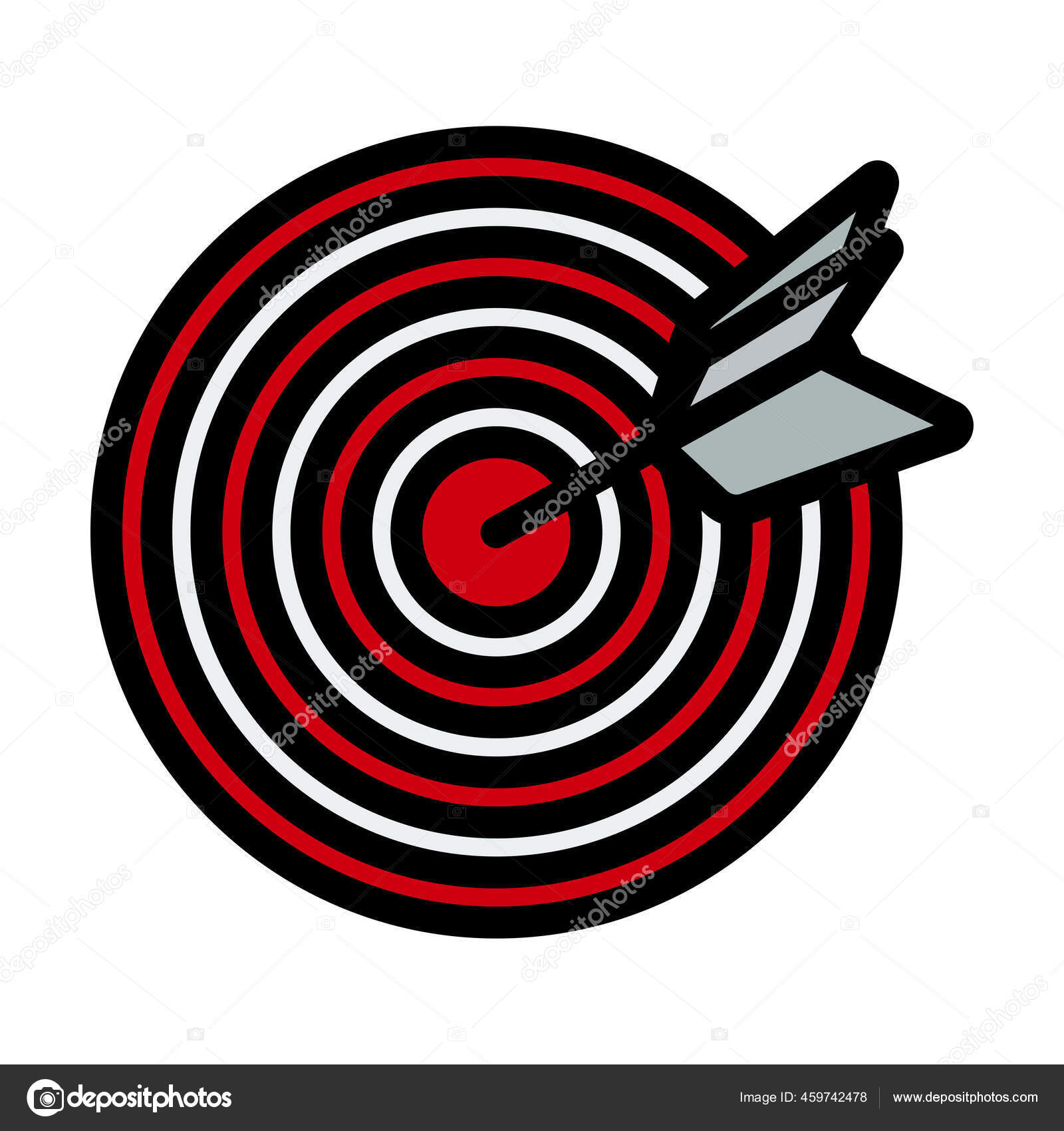 Icon Target Dart Editable Bold Outline Color Fill Design Vector Stock ...