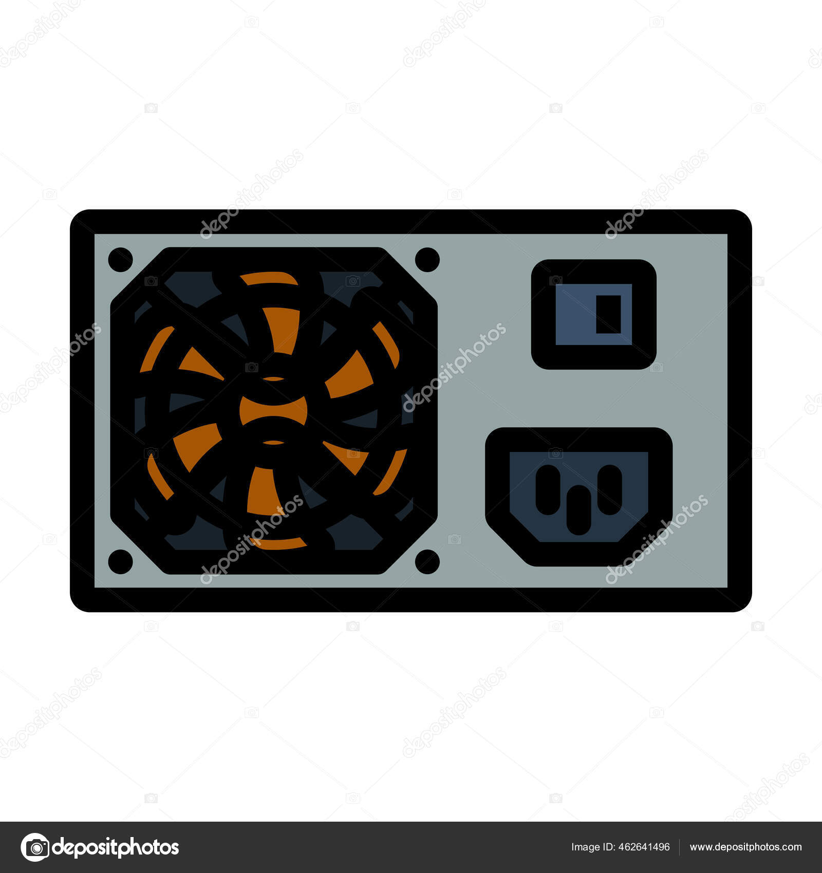 Power Unit Icon Editable Bold Outline Color Fill Design Vector Stock ...