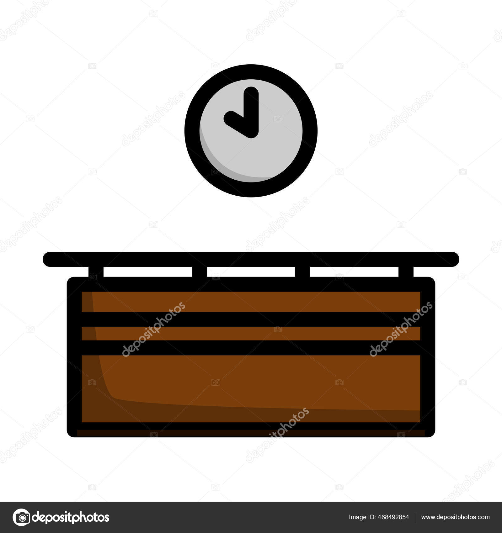 Office Reception Desk Icon Editable Bold Outline Color Fill Design ...