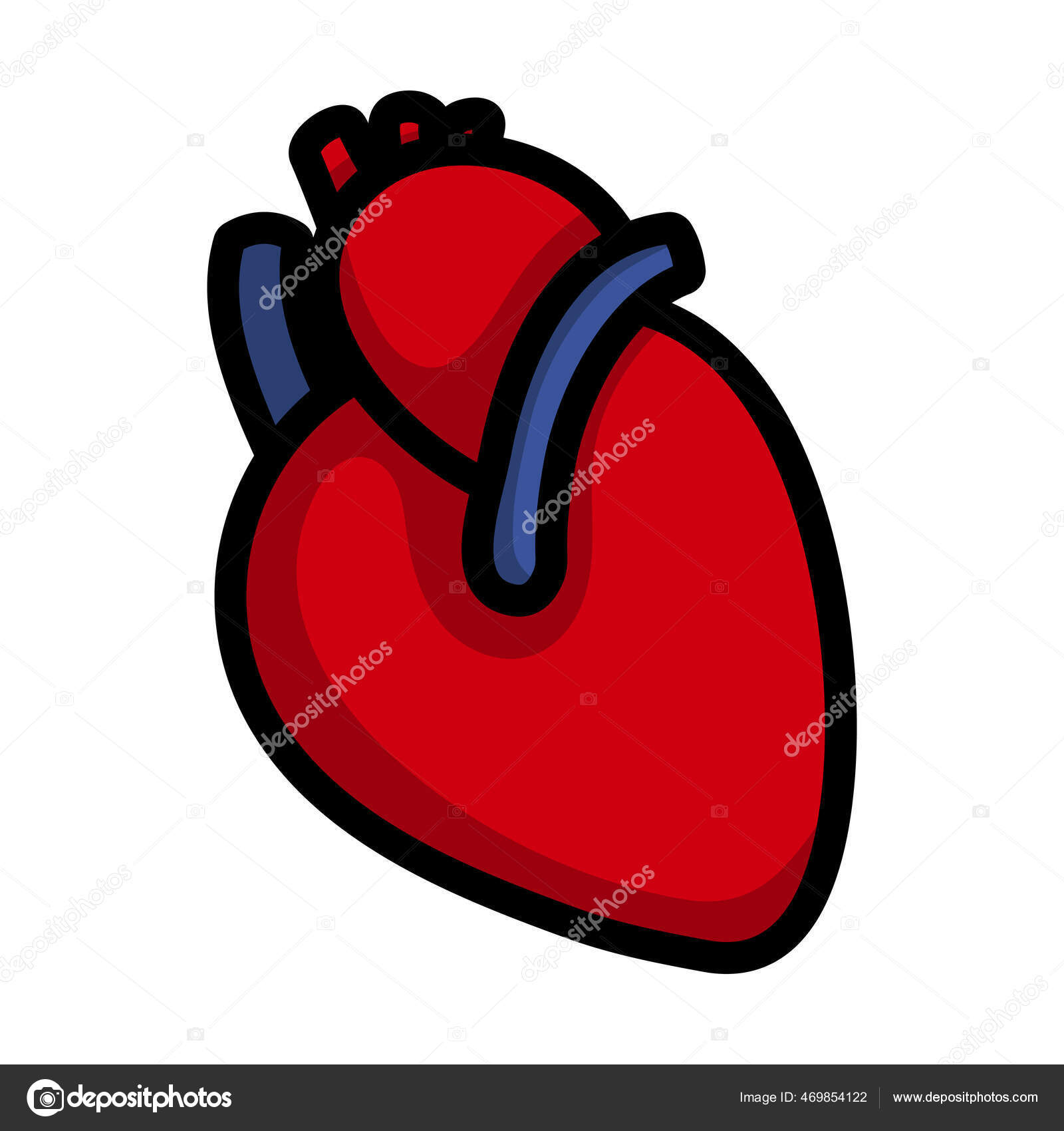 Human Heart Icon Editable Bold Outline Color Fill Design Vector Stock ...