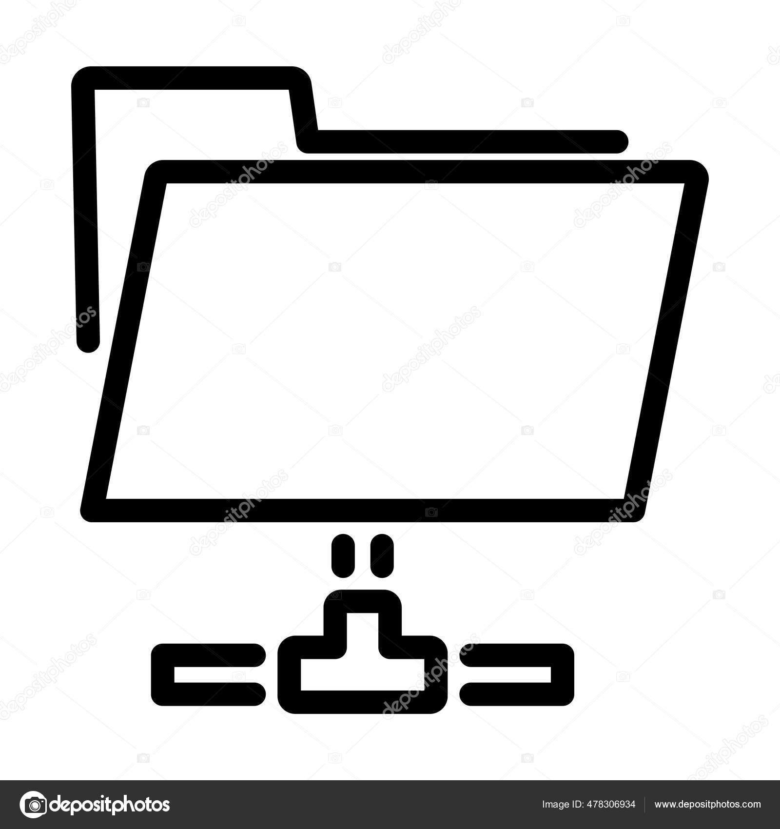Shared Folder Icon Bold Outline Design Editable Stroke Width Vector Stock Vector Image by ...