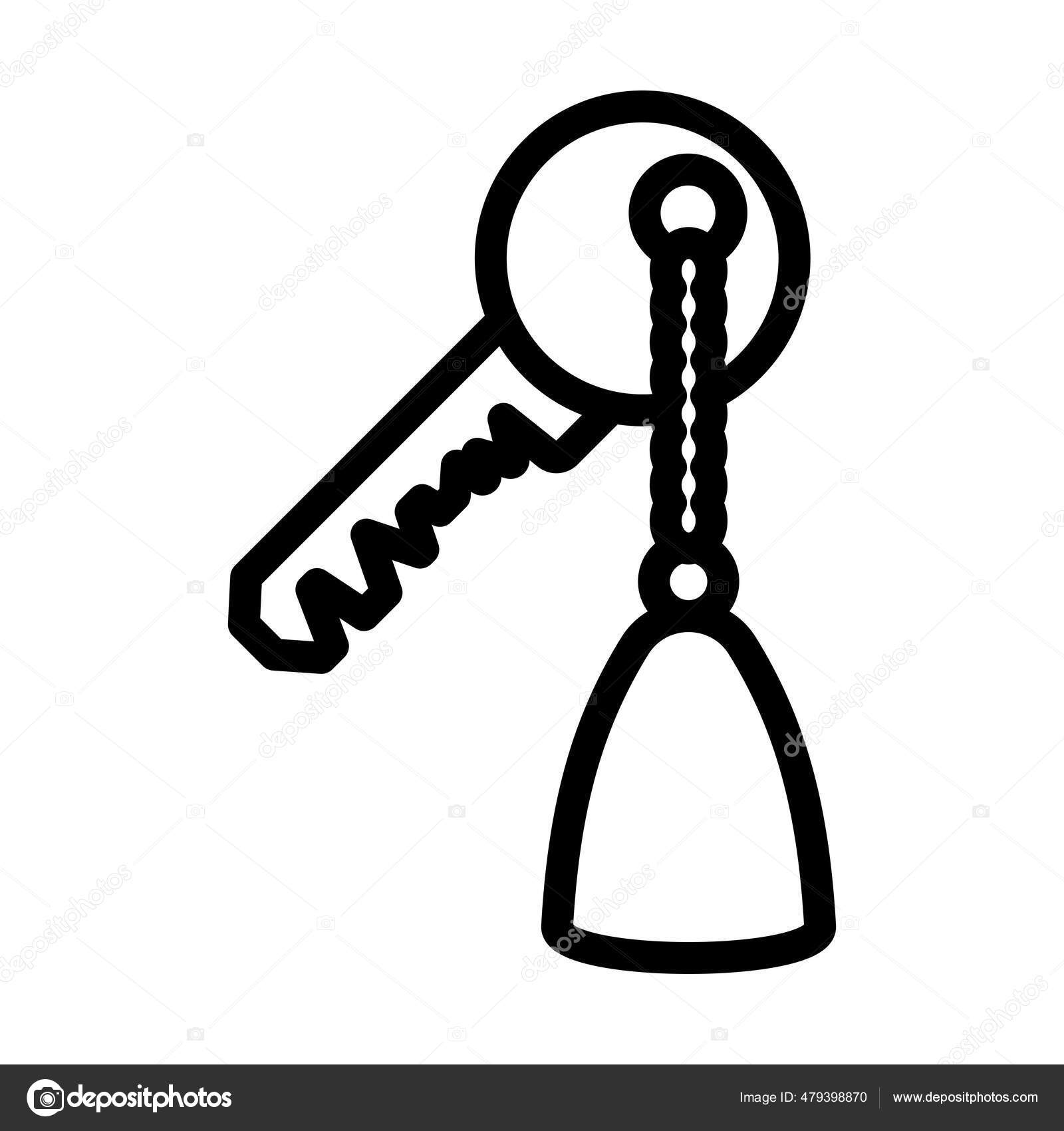 Hotel Room Key Icon Bold Outline Design Editable Stroke Width Stock ...