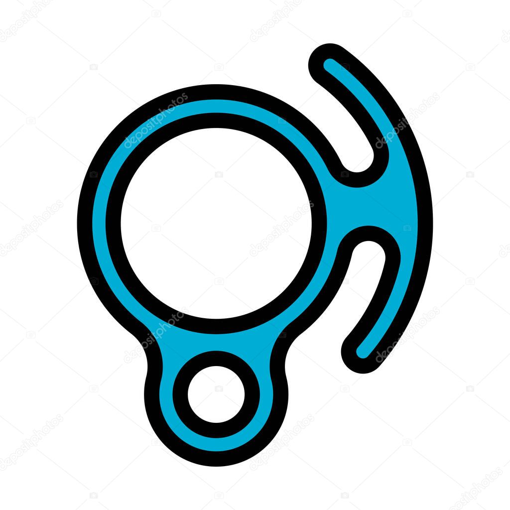 Icono Alpinista Descender. Esquema audaz editable con diseño de relleno ...