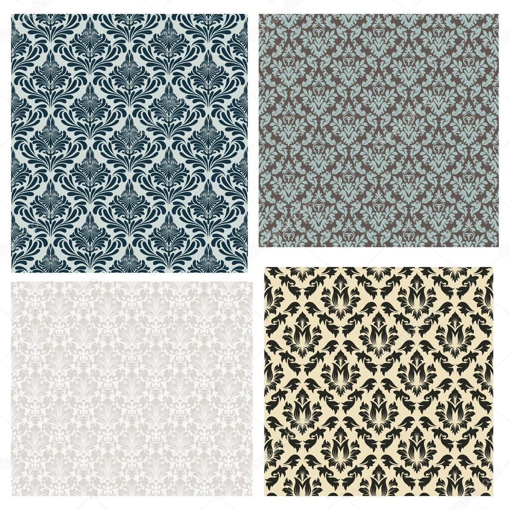 4 Damask Seamless Patterns Stock Vector Image by ©angelp #81655248