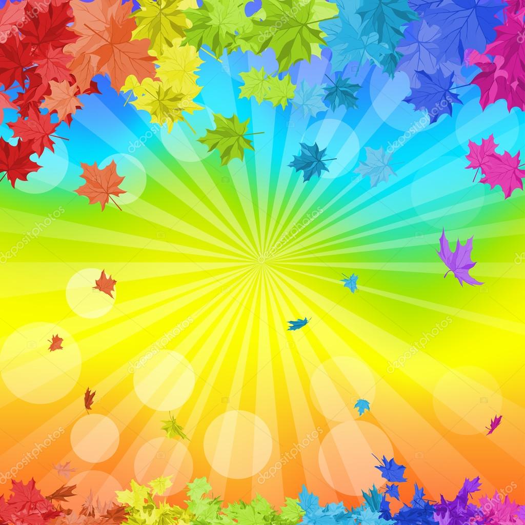 Rainbow Maple Leaves Stock Vector by ©angelp 85900500