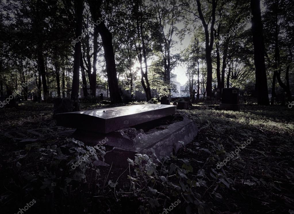 Open grave in the old cemetery — Stock Photo © amoklv #117909844