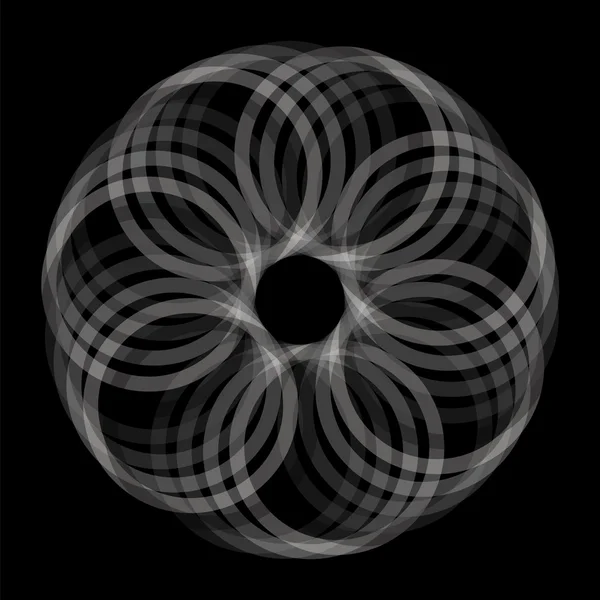 Abstract Spirograph Concentric Circle Pattern Intersecting Shapes Black ...