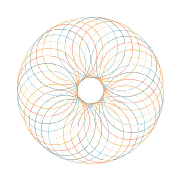 Abstract Spirograph Concentric Circle Pattern Intersecting Shapes Black ...