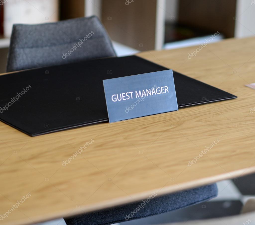 GUEST MANAGER sign in hotel lobby — Stock Photo © Alexis84 #84017872