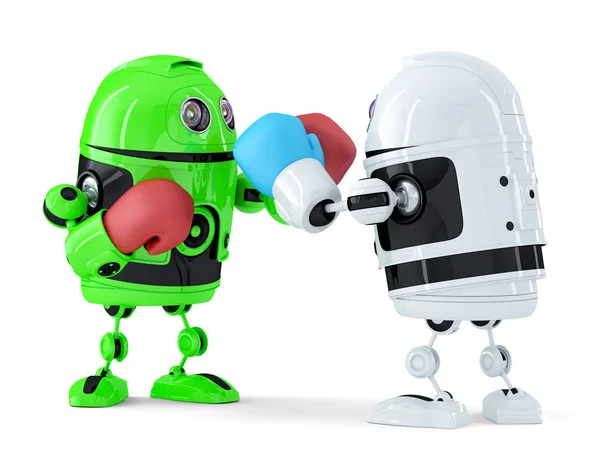 3d Robot in boxing gloves. Isolated. Contains clipping path Stock Photo ...