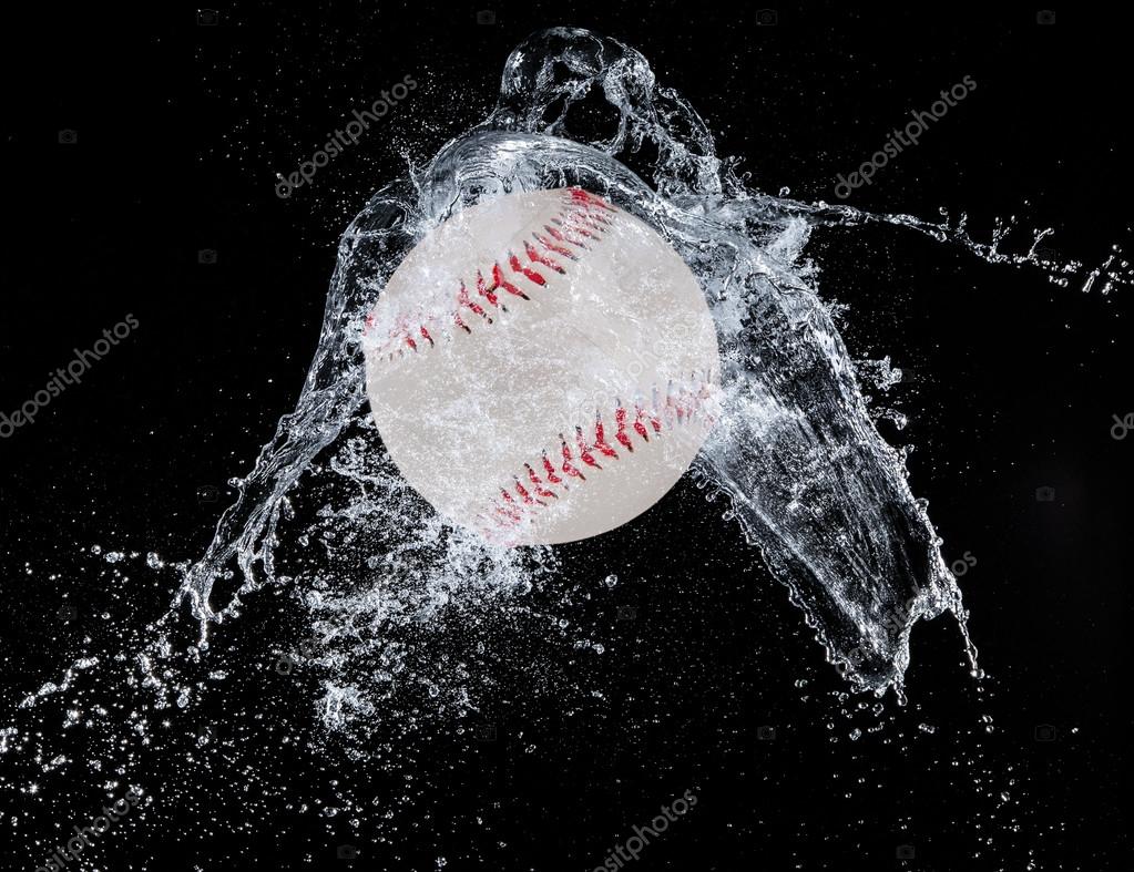 Water splash with sport ball Stock Photo by ©Kesu01 55850929