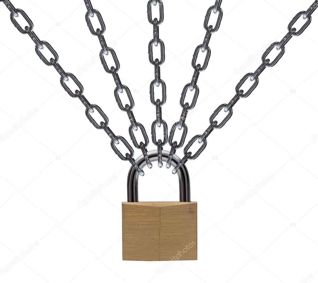 Metal chain and padlock Stock Photo by ©Kesu01 61877815