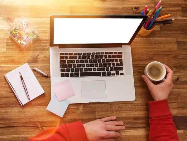 Office workplace with wooden desk. — Stock Photo © Kesu01 #61968165
