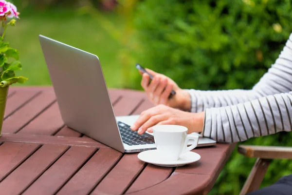 Laptop in garden Stock Photos, Royalty Free Laptop in garden Images ...