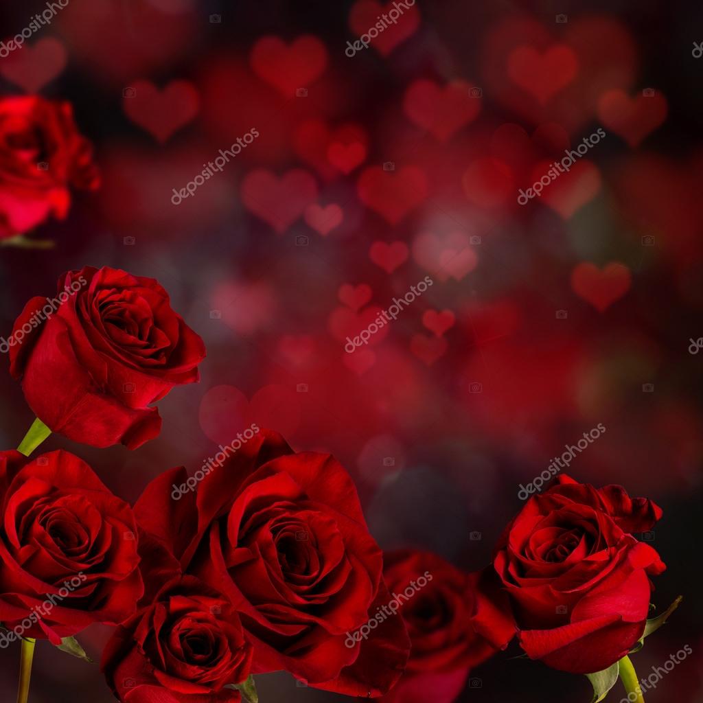Valentine red roses Background. — Stock Photo © Kesu01 #95197522