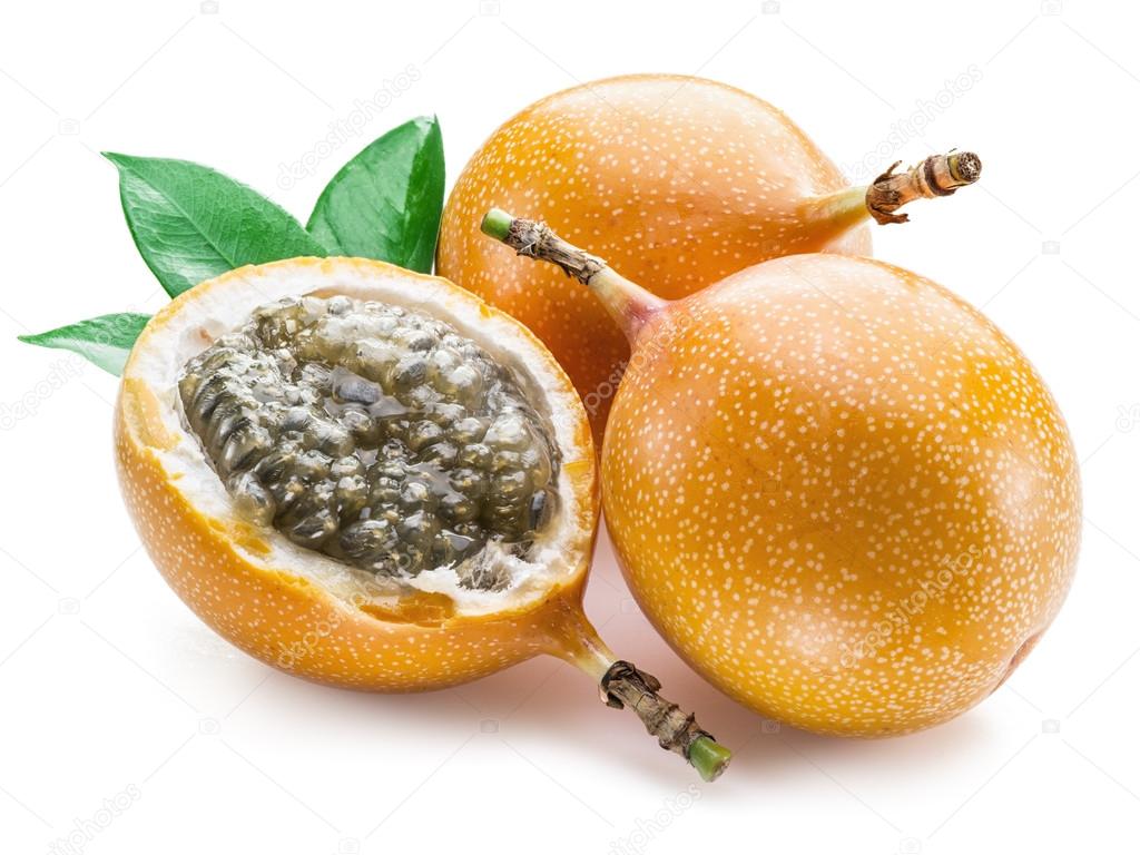 Granadilla fruits on the white background. Stock Photo by ©Valentyn ...