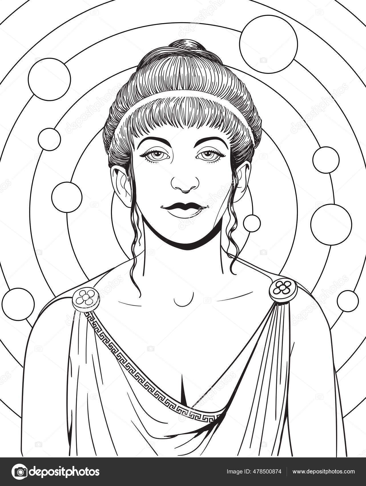 Ancient Greek Philosopher Hypatia Stock Illustration by ©fogbird #478500874