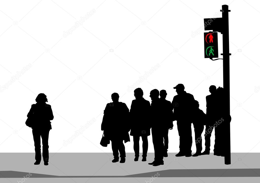 Traffic lights and people Stock Vector by ©grynold 108931566