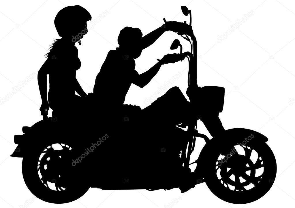 Motorcycle Couple Vector