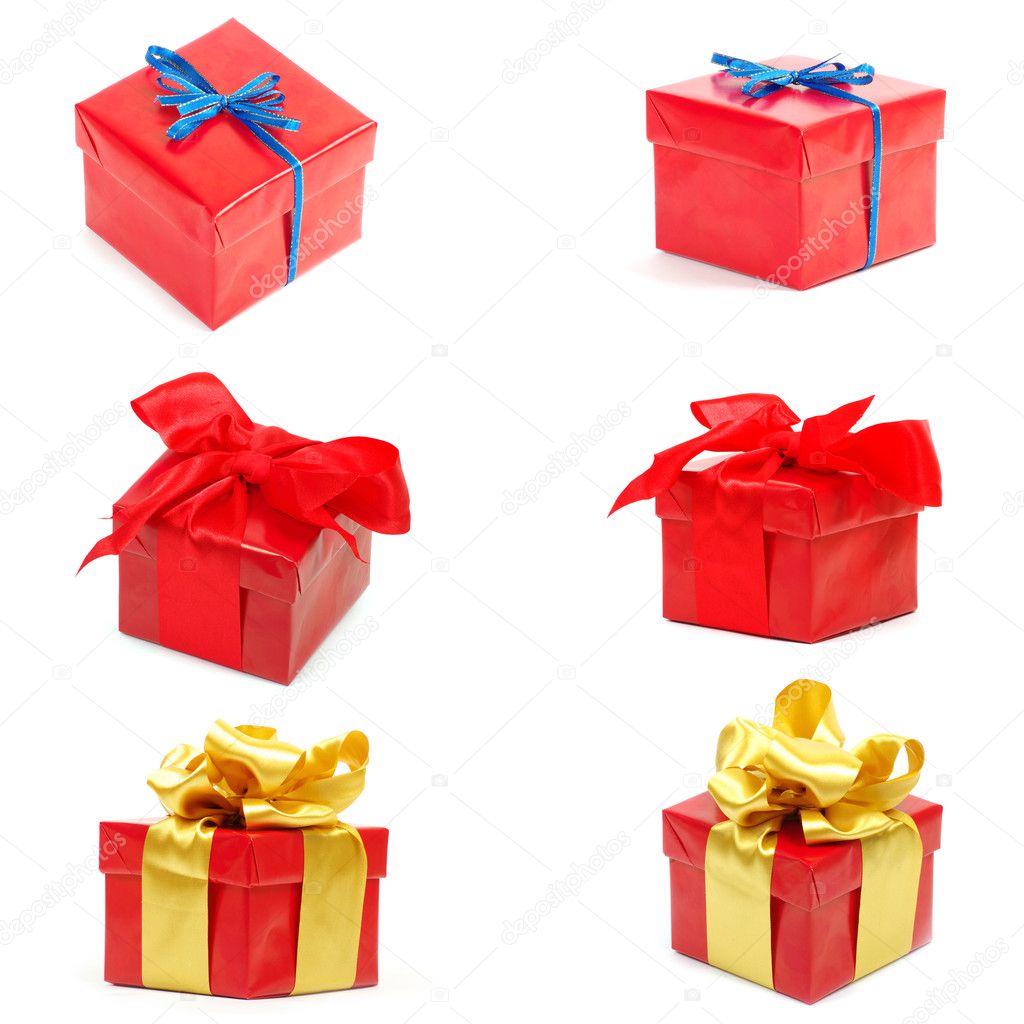 Gift Box Ribbon White Background — Stock Photo © marisha5 #69476157