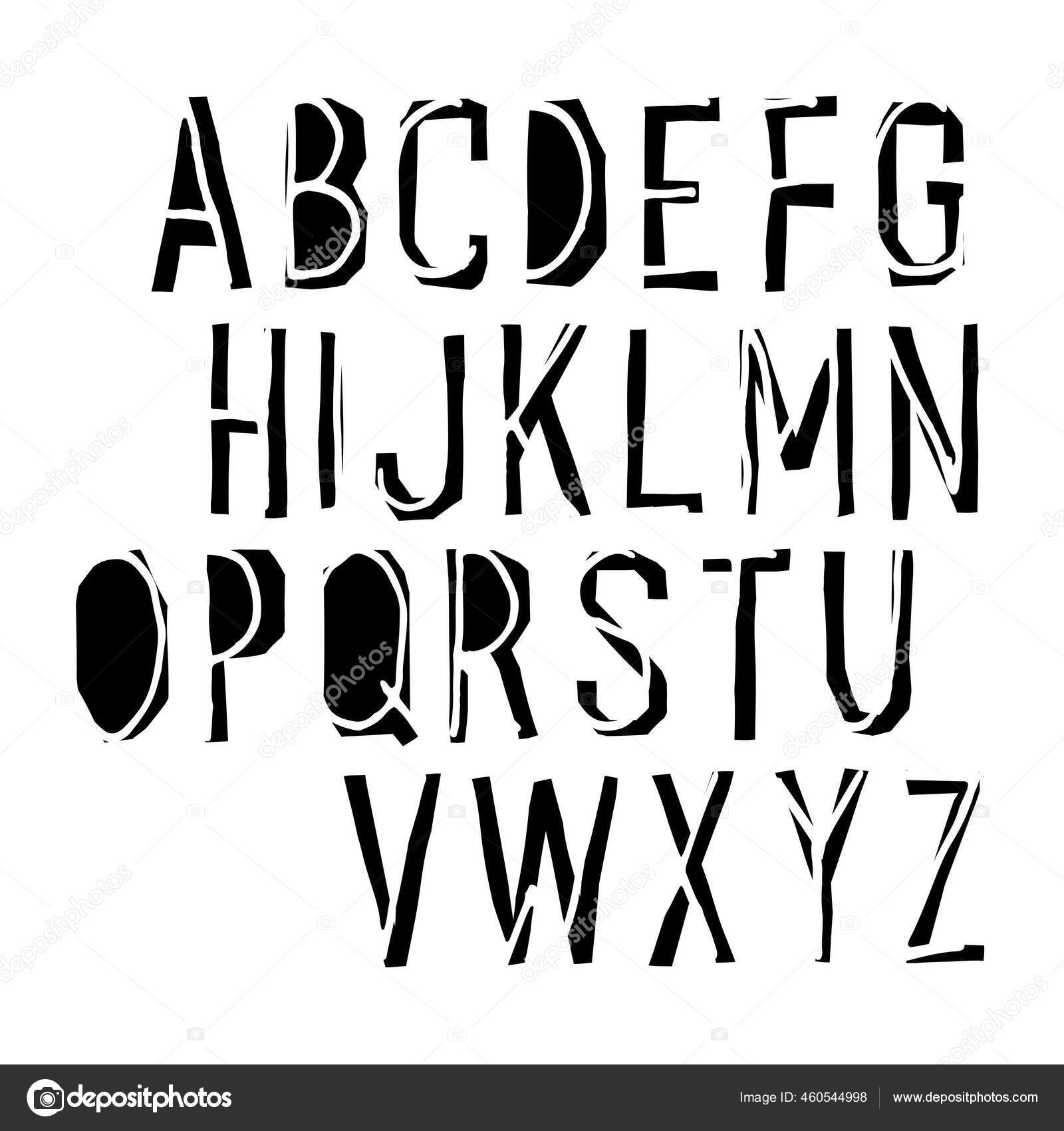Vector Shadow Hand Drawn Alphabet Hand Drawn Letters Stock Vector by ...