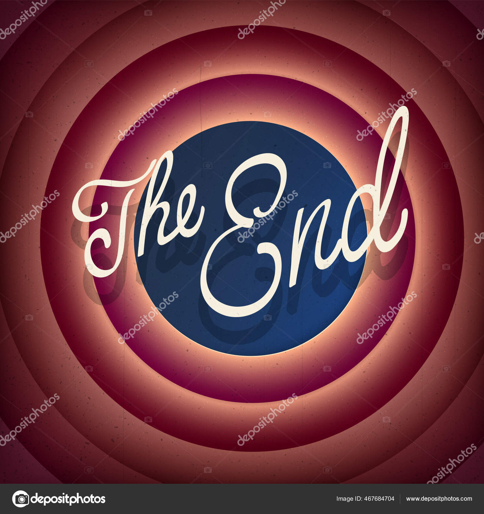 Old Movie Ending Screen Background End Vector Illustration Stock Vector ...