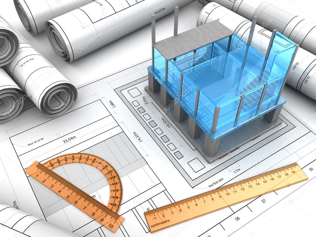House building project — Stock Photo © mmaxer #120921268 House building project — Stock Photo © mmaxer #120921268