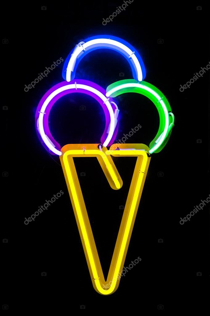 Neon sign for ice cream — Stock Photo © boggy22 #118523340