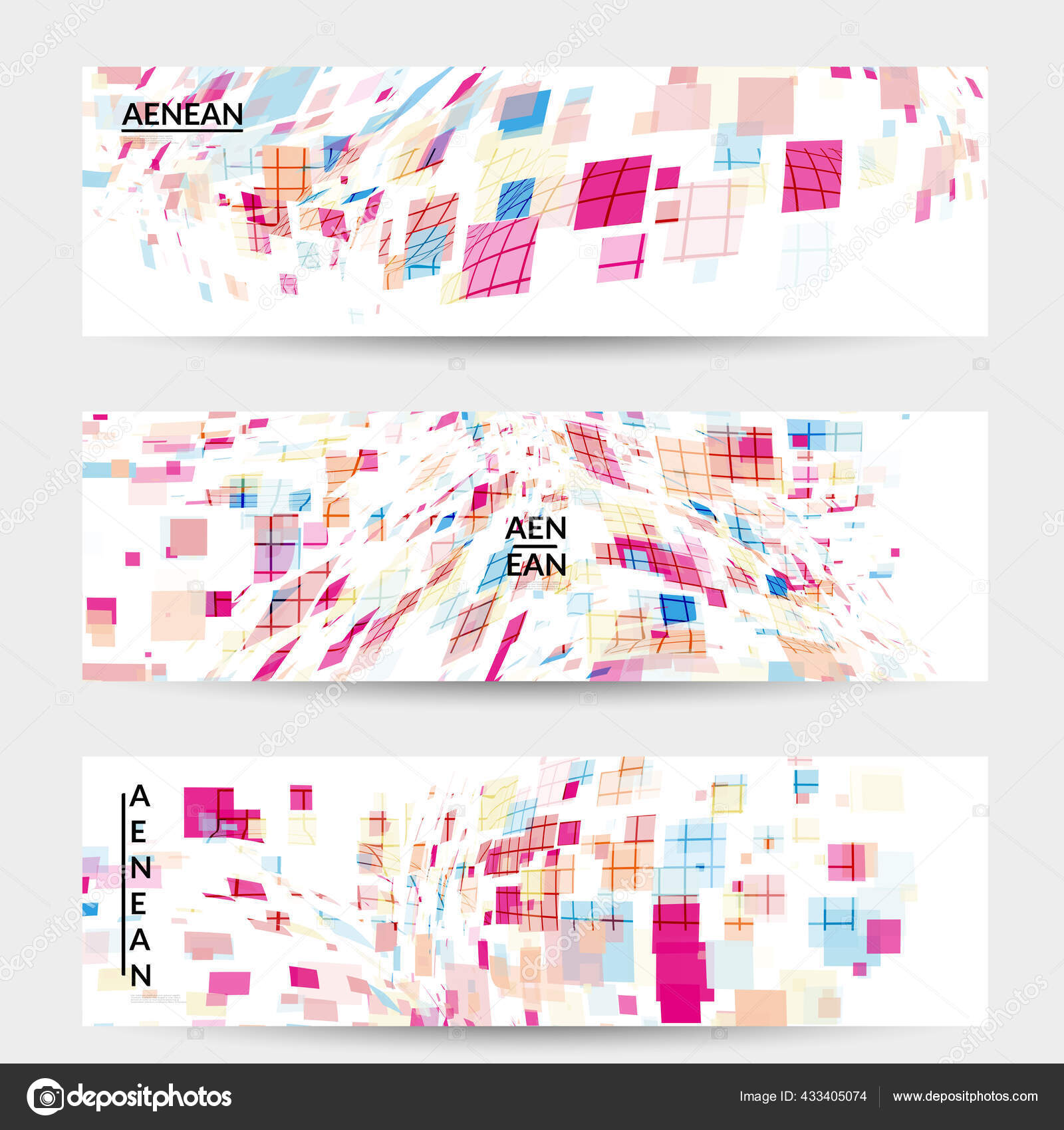 Square Pixel Multicolored Mosaic White Transparent Overlapping ...