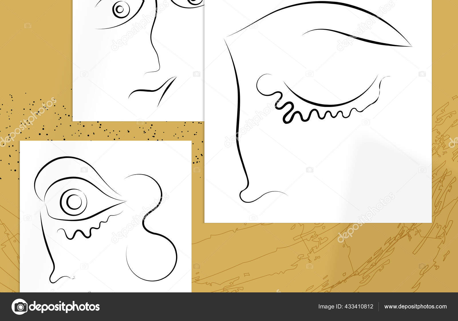 Contemporary Abstract Man Face Continuous One Line Drawing Modern Wall ...