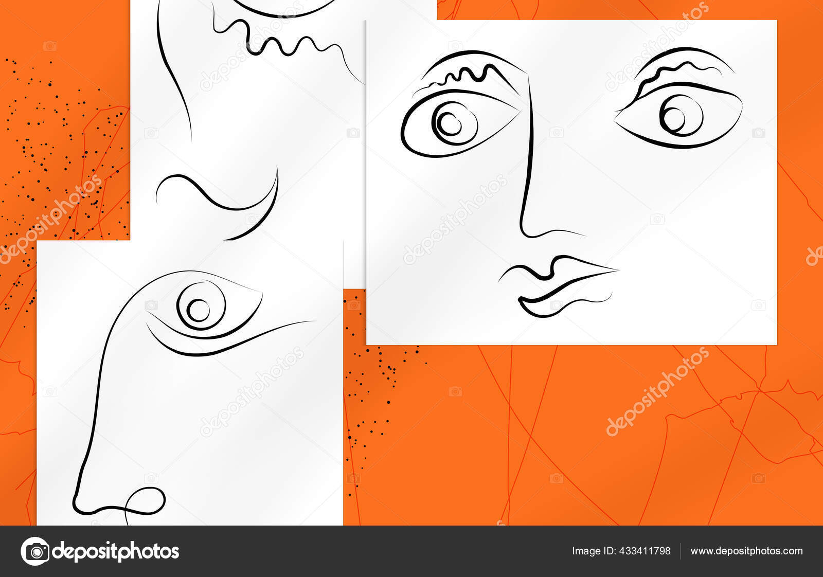 Contemporary Abstract Man Face Continuous One Line Drawing Modern Wall ...