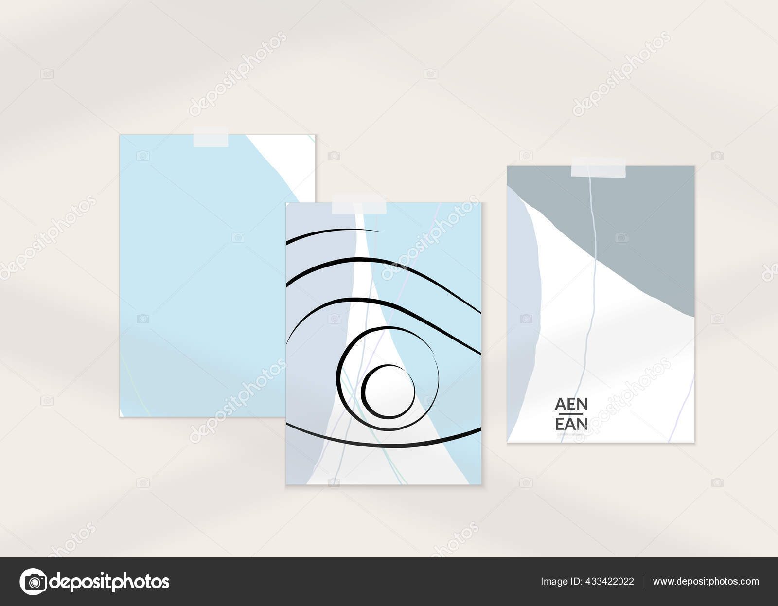 Abstract Authentic Portrait Modern Card Set Template One Line ...