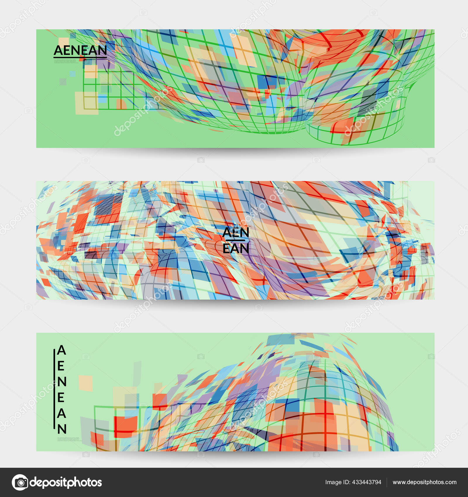 Square Pixel Mosaic Distorted Shape Transparent Overlapping Squatters ...