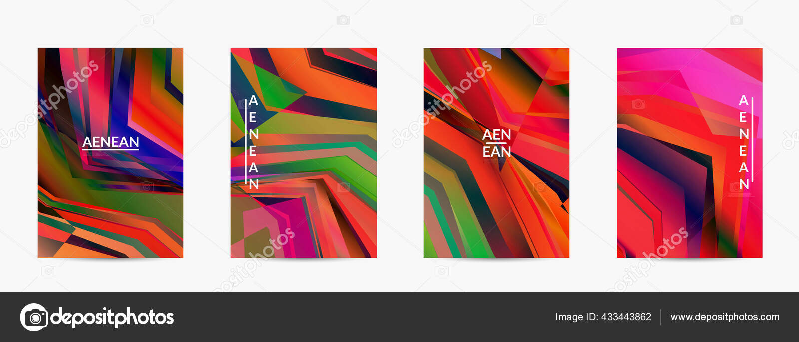 Abstract Vector Flyer Template Diagonal Geometric Vibrant Colored ...