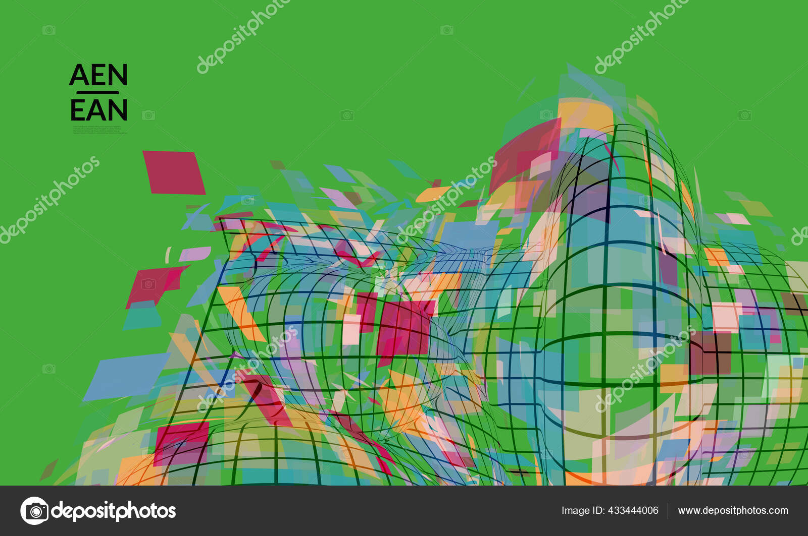 Square Pixel Mosaic Distorted Shape Transparent Overlapping Squatters ...