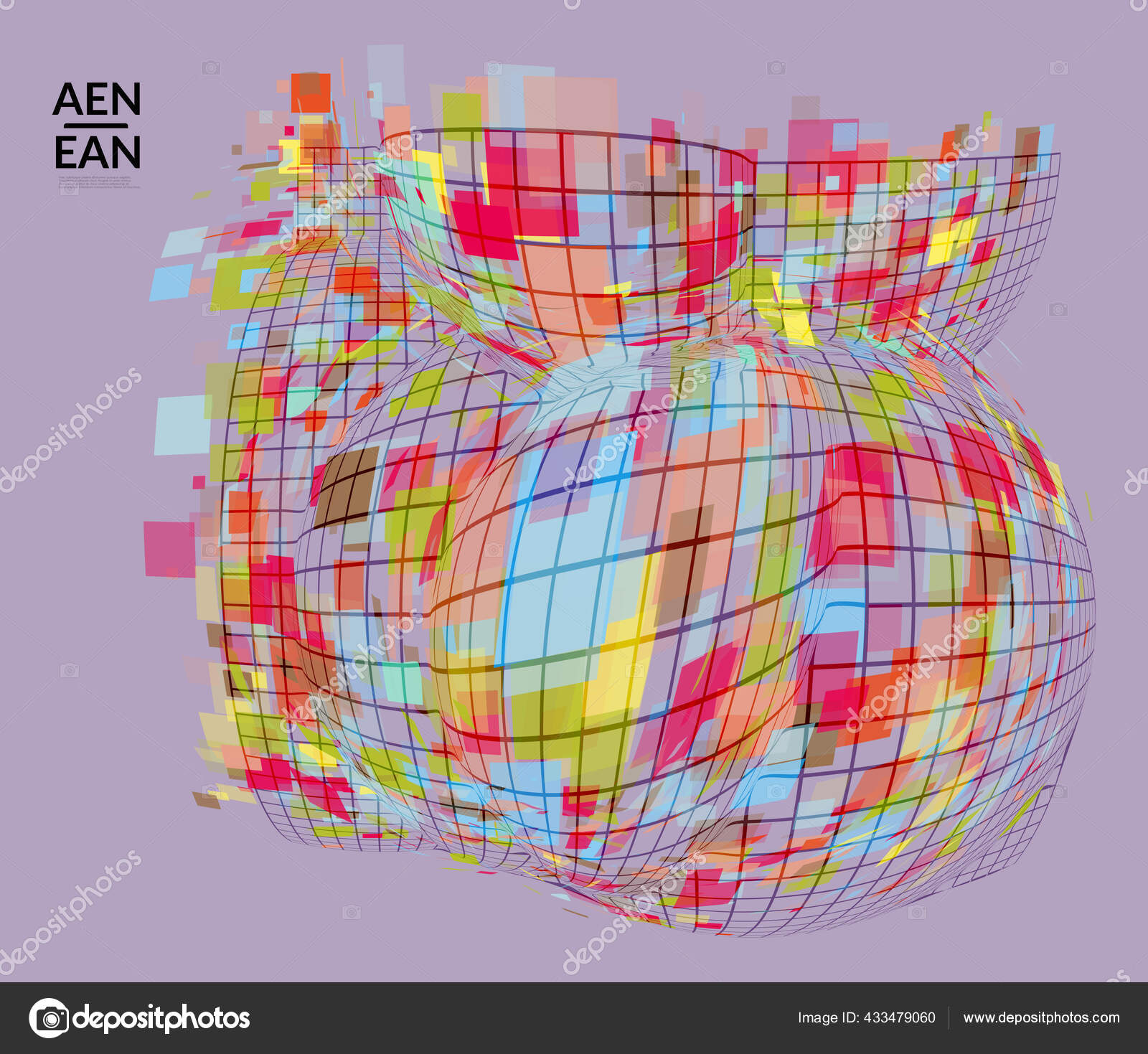 Square Pixel Mosaic Distorted Shape Transparent Overlapping Squatters ...