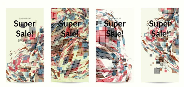 Square Pixel Mosaic Distorted Shape Transparent Overlapping Squatters ...