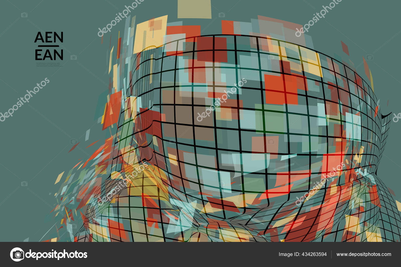 Square Pixel Mosaic Distorted Shape Transparent Overlapping Squatters ...